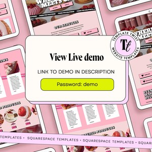 Bakery Squarespace Template: Pink Cake Design - Etsy