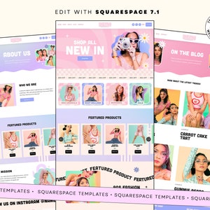 Retro Squarespace 7.1 Website Template: Beauty & Ecommerce - Etsy