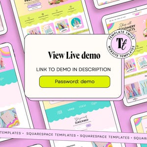 Colorful Website, Squarespace Template, Bold Website Template, Template ...