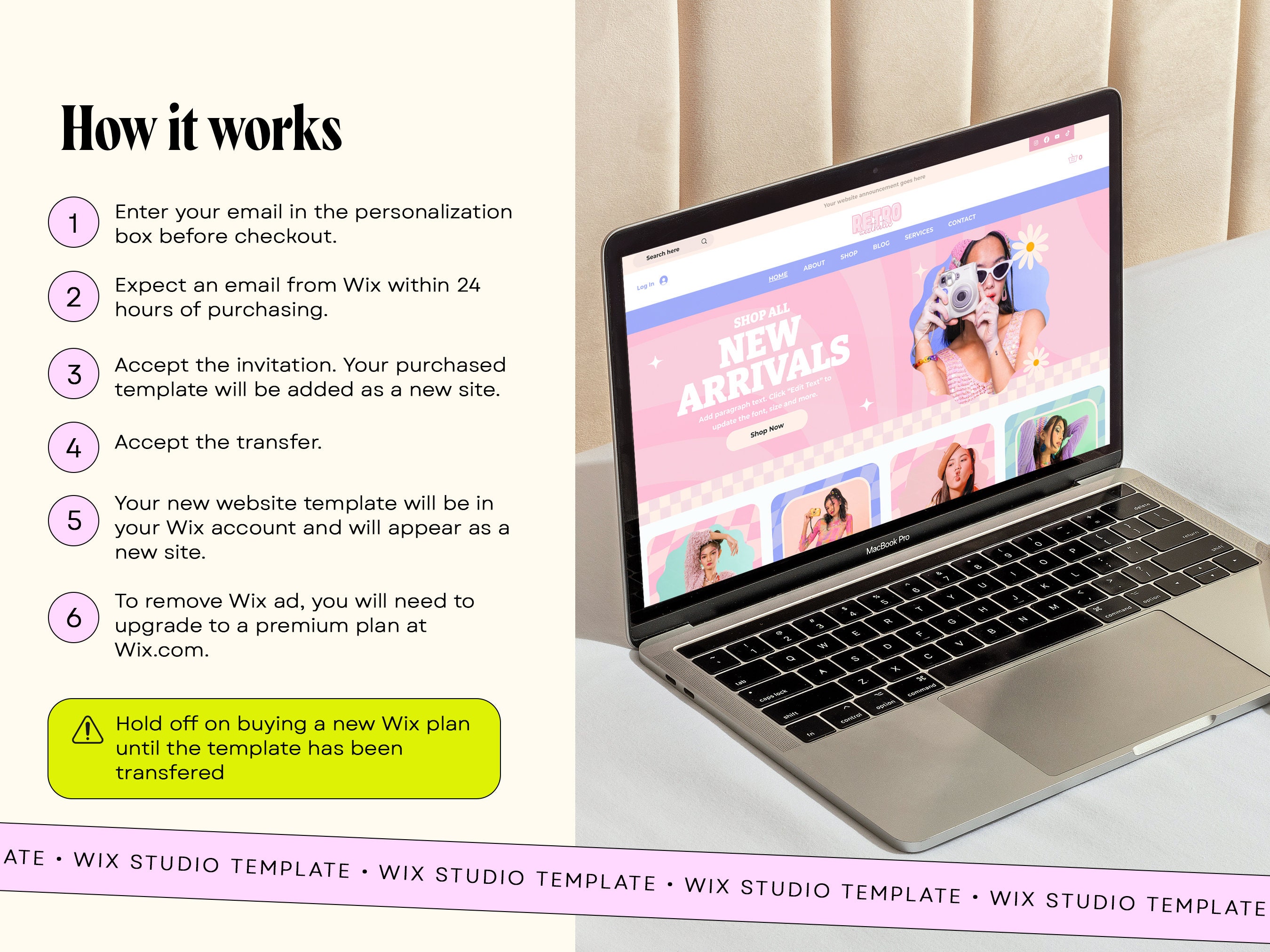 Wix Website Template, Retro Wix Template, Wix Studio, Bright Wix ...
