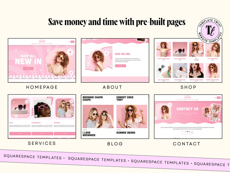 Pink Squarespace, Squarespace Shop, Square Space, Squarespace Theme, Feminine Squarespace, Girly ...