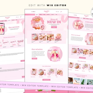 Pink Bakery Wix Website Template: Customizable Food Blog - Etsy