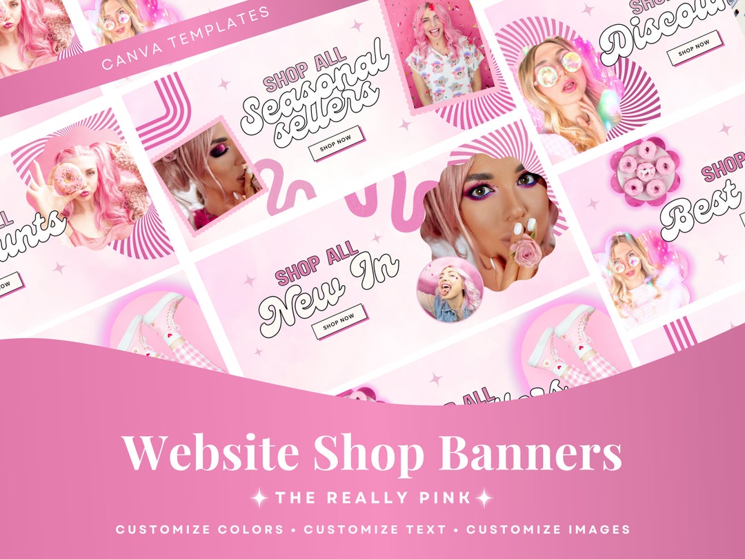 Pink Web Banners, Website Banners, Ecommerce Banners, Website Header ...