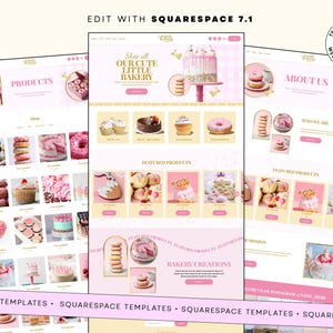 Pastel Bakery Squarespace Template: Food Blog Website - Etsy