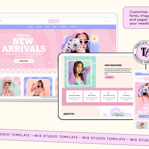 Retro Wix Template, Bright Template Theme, Colorful Wix Website, Wix ...