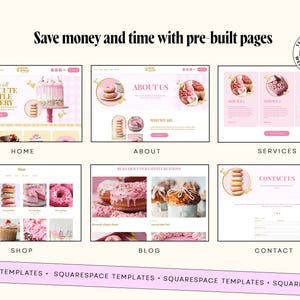 Pastel Bakery Squarespace Template: Food Blog Website - Etsy