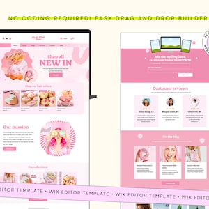 Pink Cake Website, Website Templates, Girl Web Design, Wix Template ...