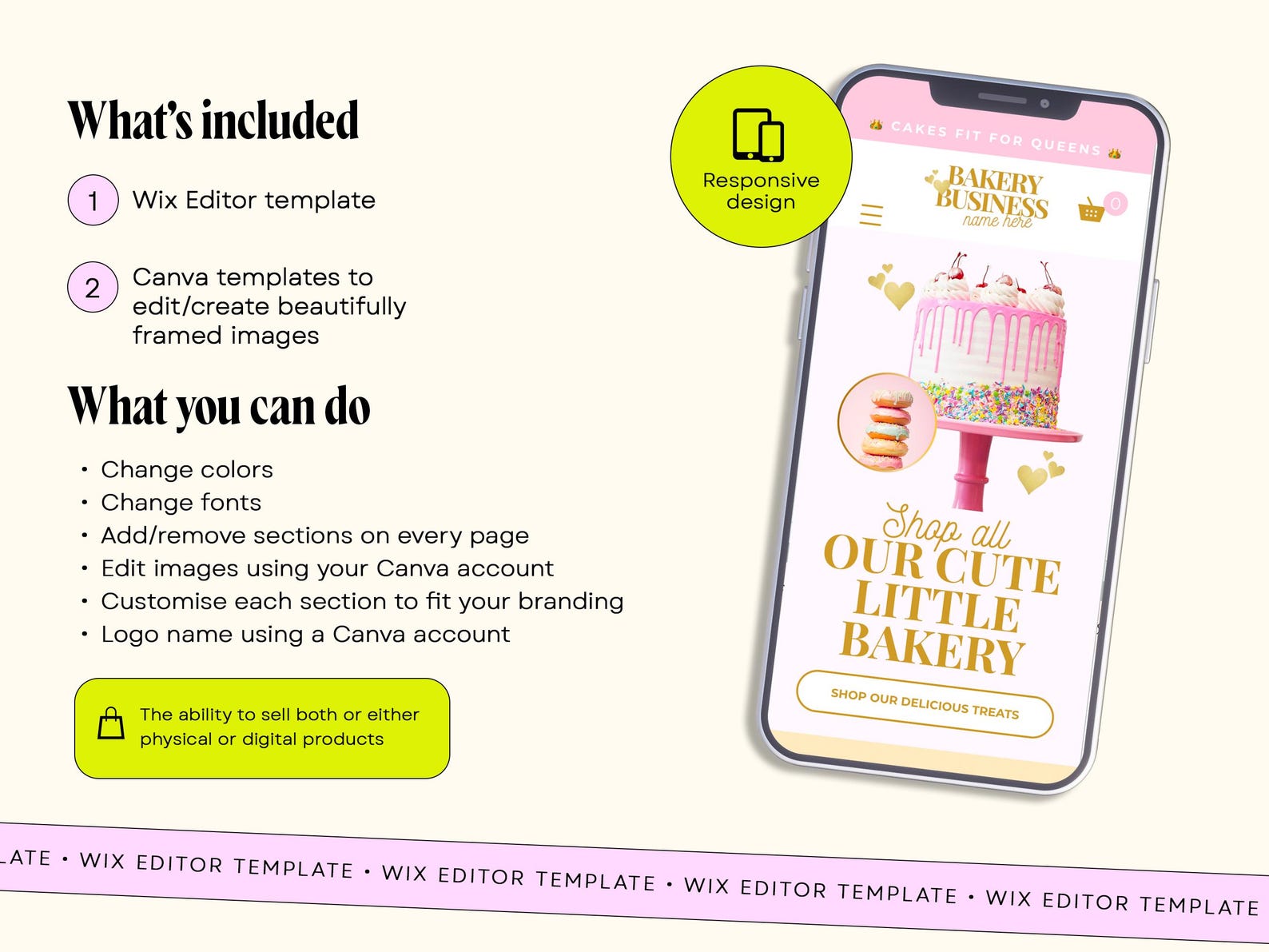 Food Wix Theme, Wix Food Blogger, Wix Ice Cream, Bakery Website, Bakery ...