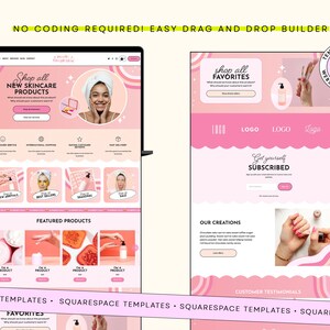 Peach Skincare Squarespace Theme, Colorful Website Template, Boutique ...