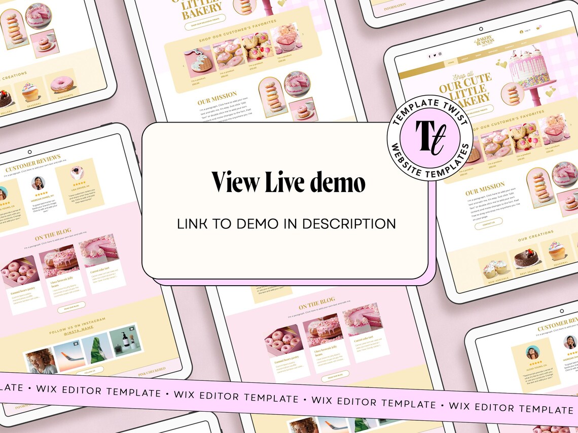 Food Wix Theme, Wix Food Blogger, Wix Ice Cream, Bakery Website, Bakery ...