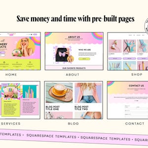 Colorful Website, Squarespace Template, Bold Website Template, Template ...