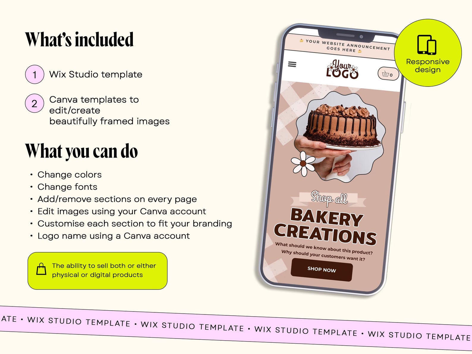 Bakery Website, Website Template, Wix Studio, Baking Website, Wix ...