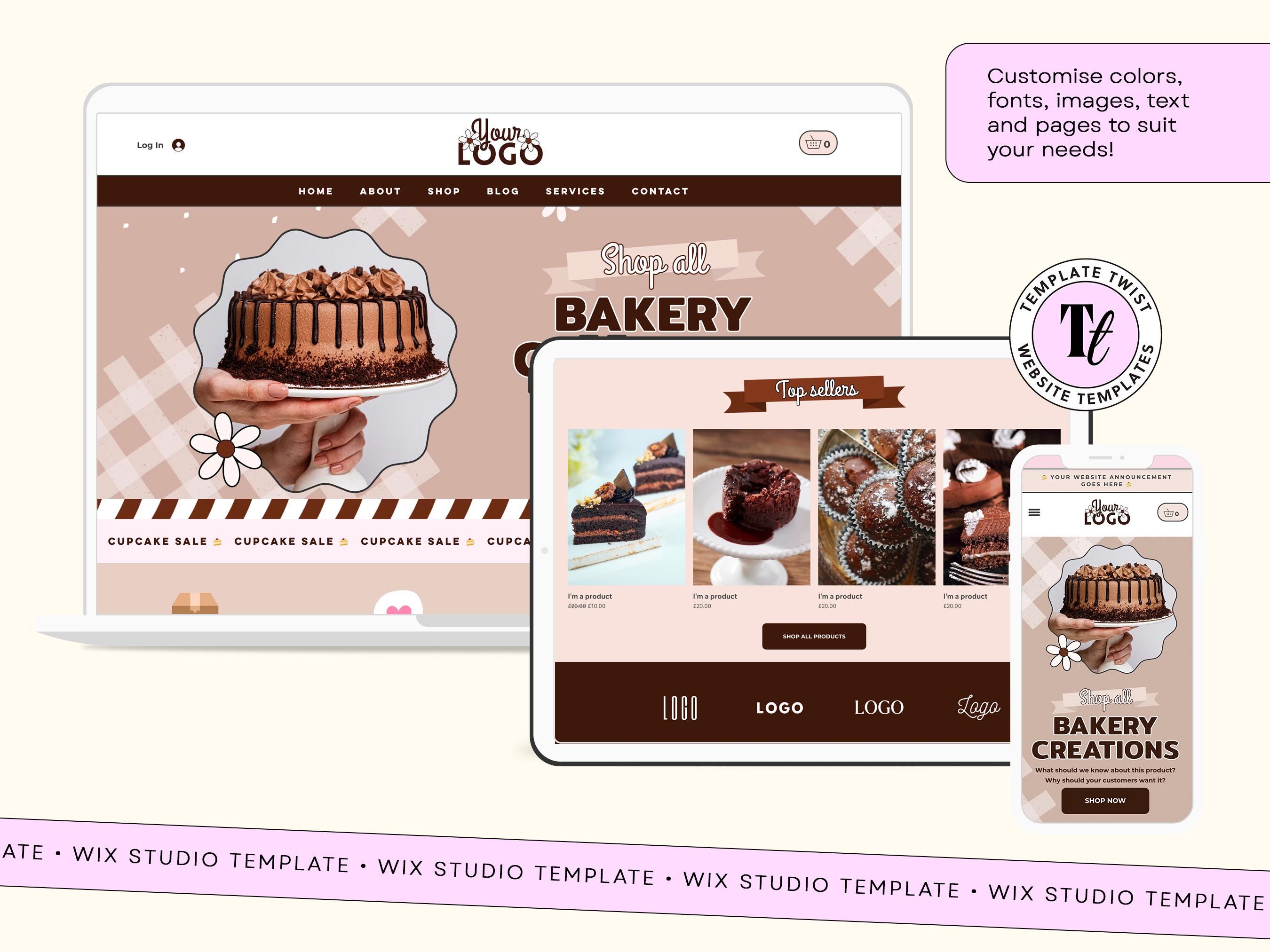 Bakery Website, Website Template, Wix Studio, Baking Website, Wix ...