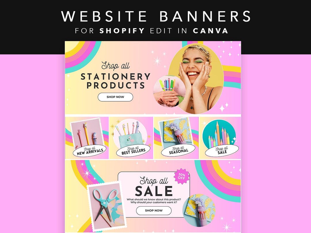 Shopify Website Banner Templates - Website Header, Website Banners ...