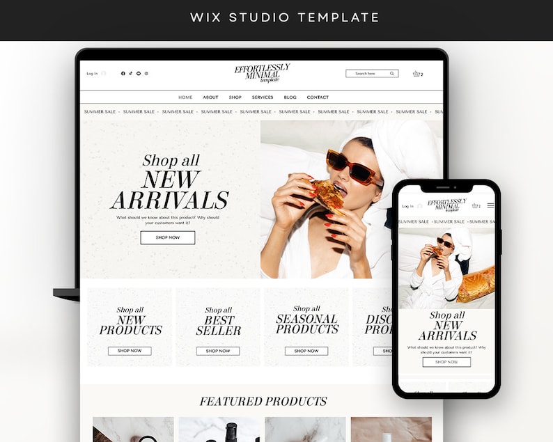 White Minimal Website Template, Influencer Website, Website Template ...