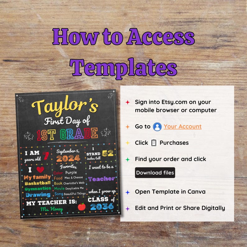 First Day of School Sign Printables Back to School Sign, Editable ...