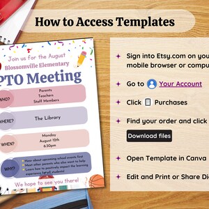 PTO PTA Meeting Flyer Template, Editable PTA Flyer Template, Instant ...