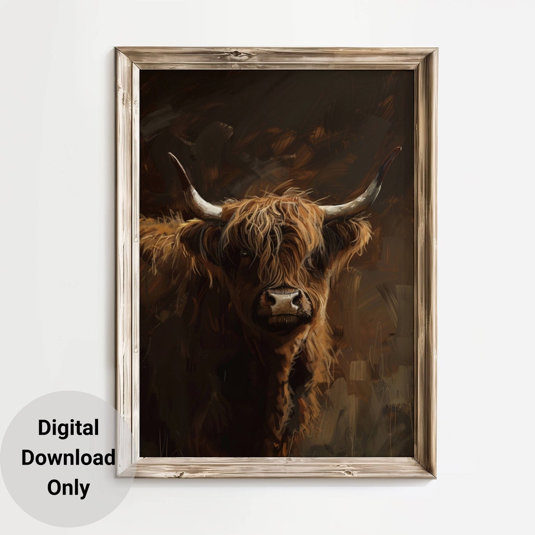 Printable Highland Majesty Wall Art, Highland Cow Print, Digital Wall ...