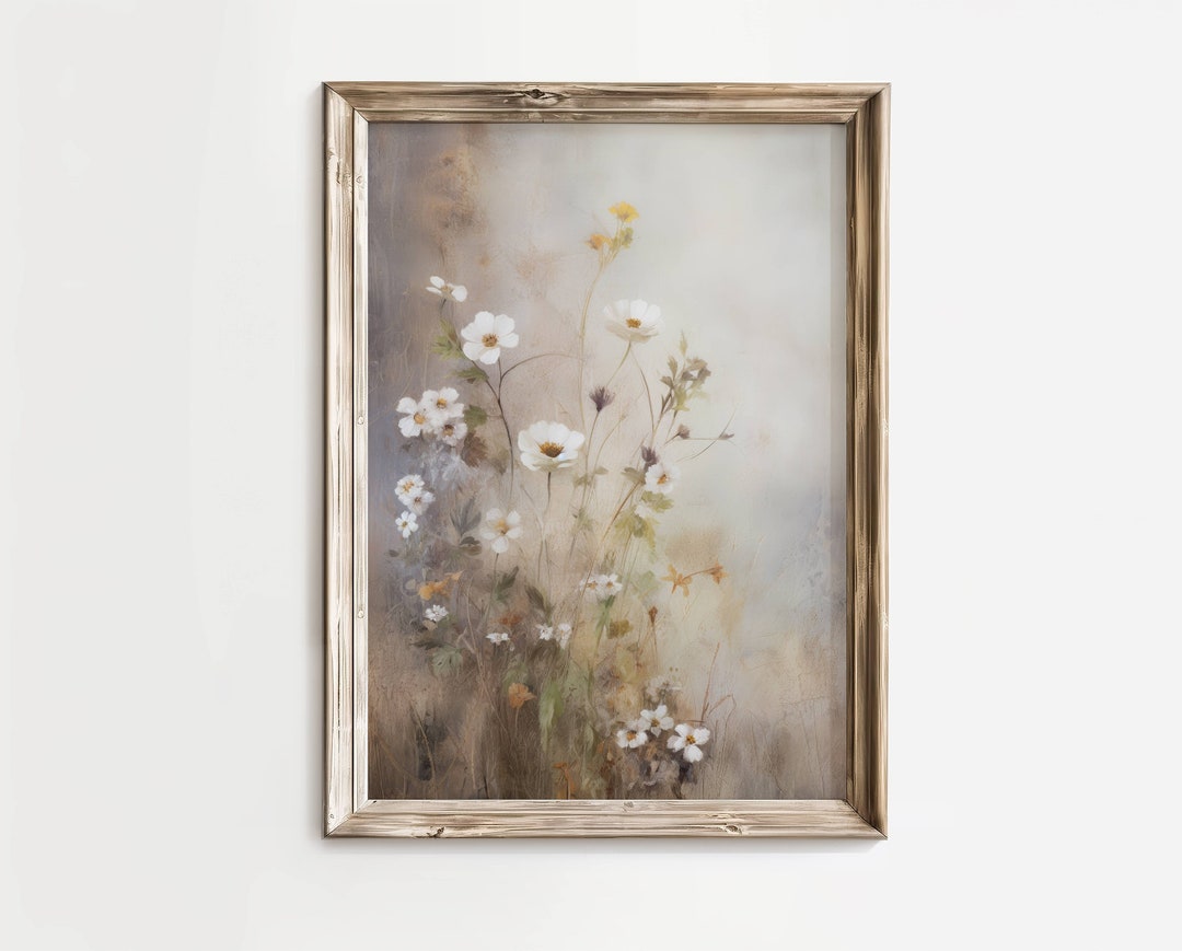 Printable Wallflower Wall Art, Vintage Cottage Wall Art, Farmhouse ...