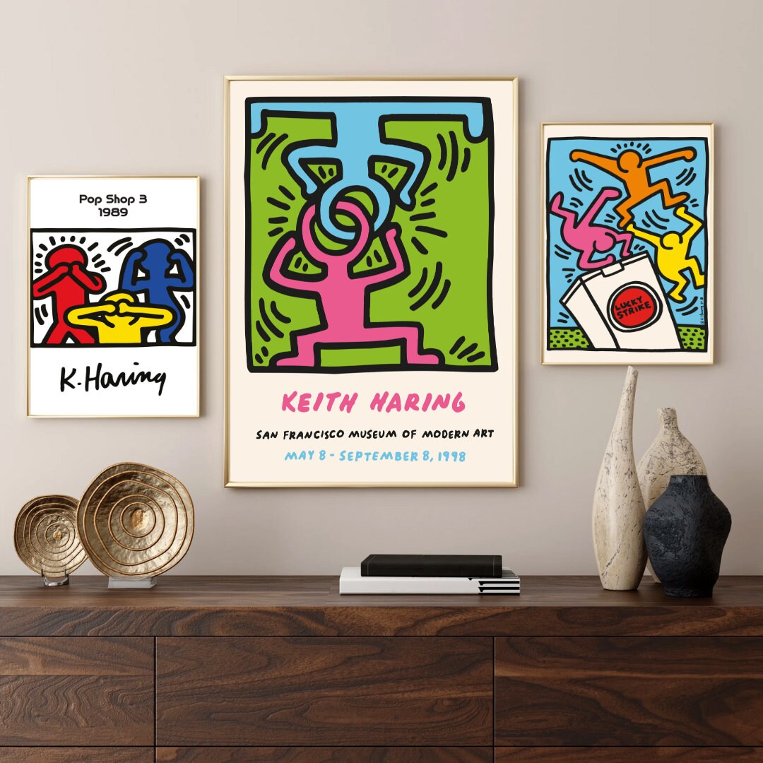 Vibrant Keith Haring Print Set 100 Digital Downloads Pop Art Wall Decor ...