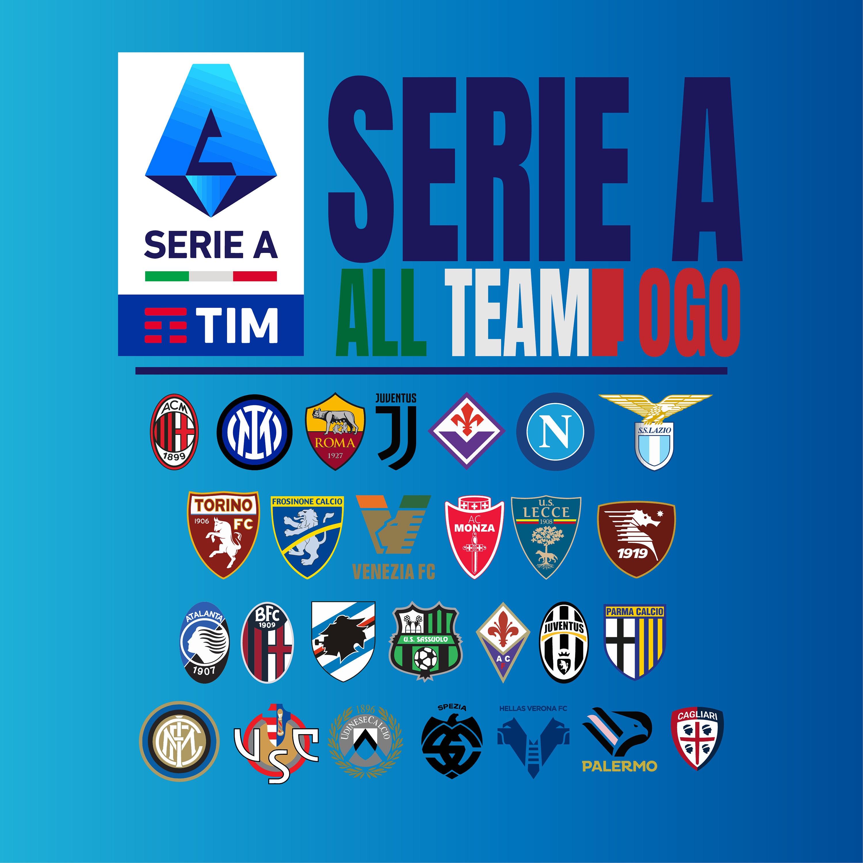Serie A Team Logo complete / PNG / Ai / SVG / EPS Cricut & Silhouette ...