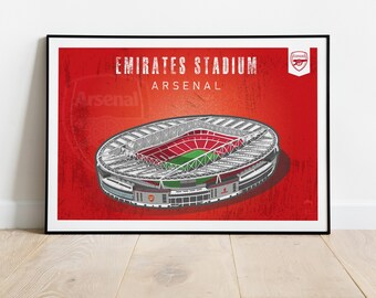 Arsenal Emirates Stadium , Art Print, Illustration, Drawing ...