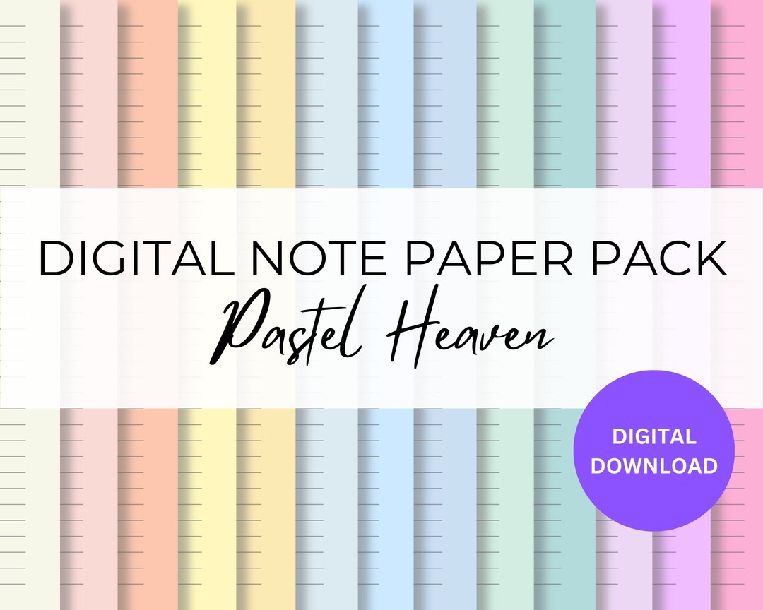 Digital Note Paper, Digital Notes, Note Paper, Lined Paper, Goodnotes ...