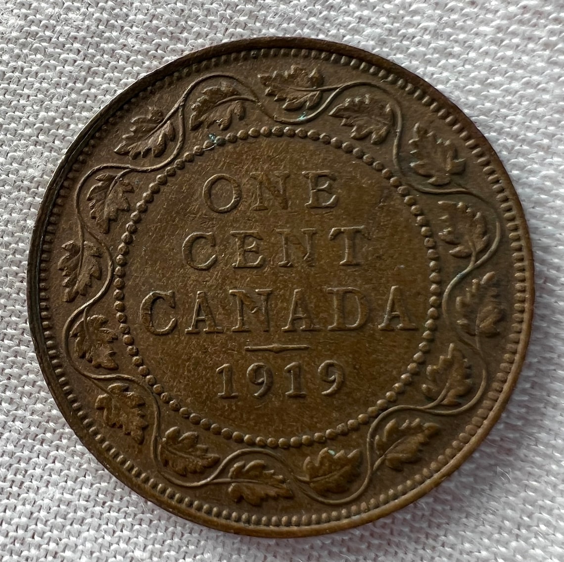 1919 Canada One Cent - No Mint Mark - Very Rare - Canada Cent KM# 21 ...