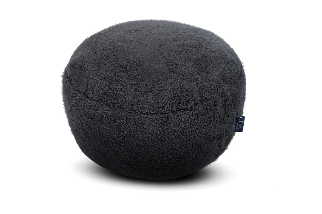 Teddy Fleece Round Footstool Ottoman: Plush Living Room Pouffe (45cm X ...