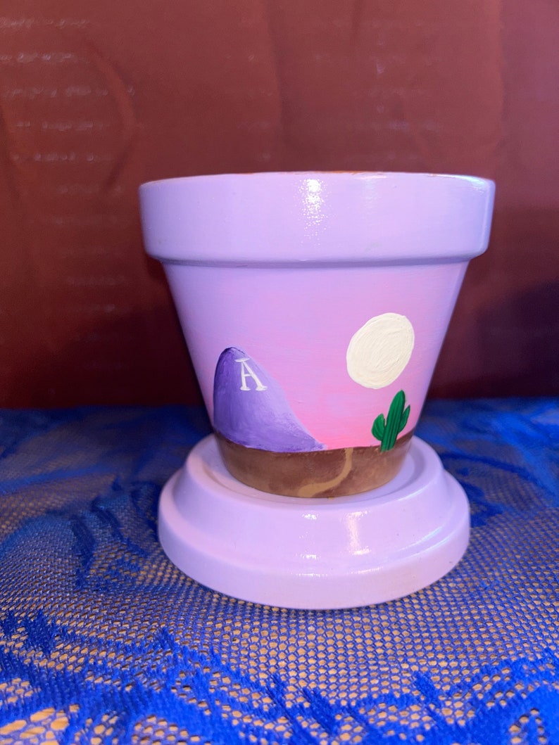 Arizona Mountain Terracotta Pot Hand Painted / Personalization ...
