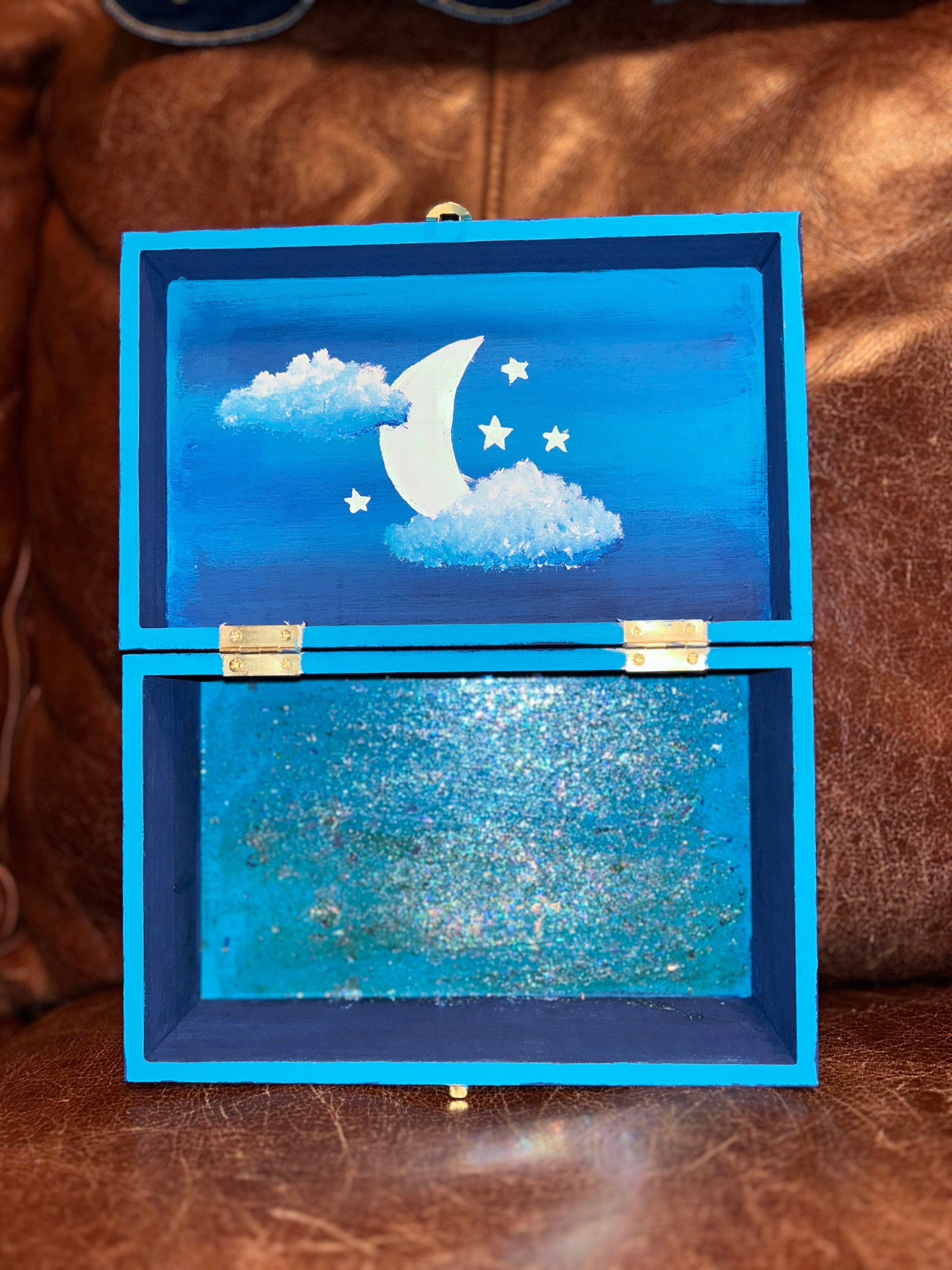 Hand Painted Night Sky Wooden Box - Etsy