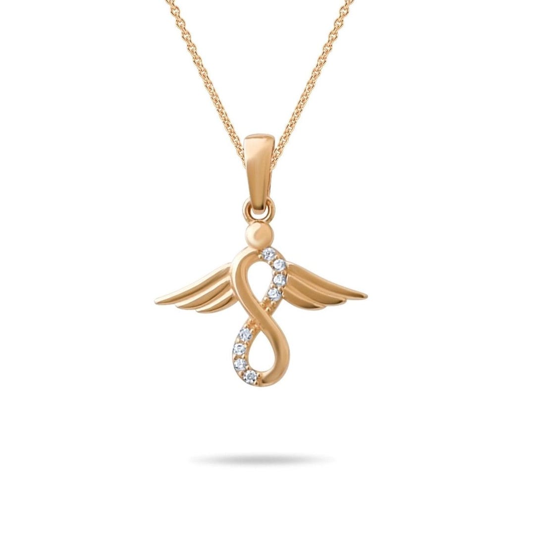 14ct Gold Infinity Angel Wings Pendant – Pendant Only - Etsy