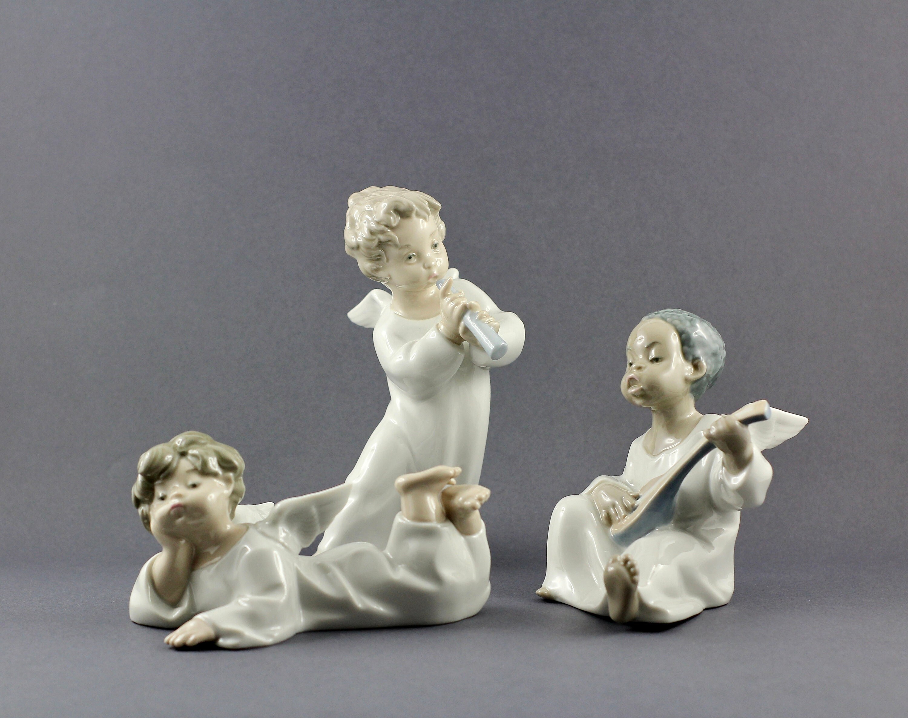 Vintage Lladro Angels Porcelain Figurines Lladro Art Porcelain