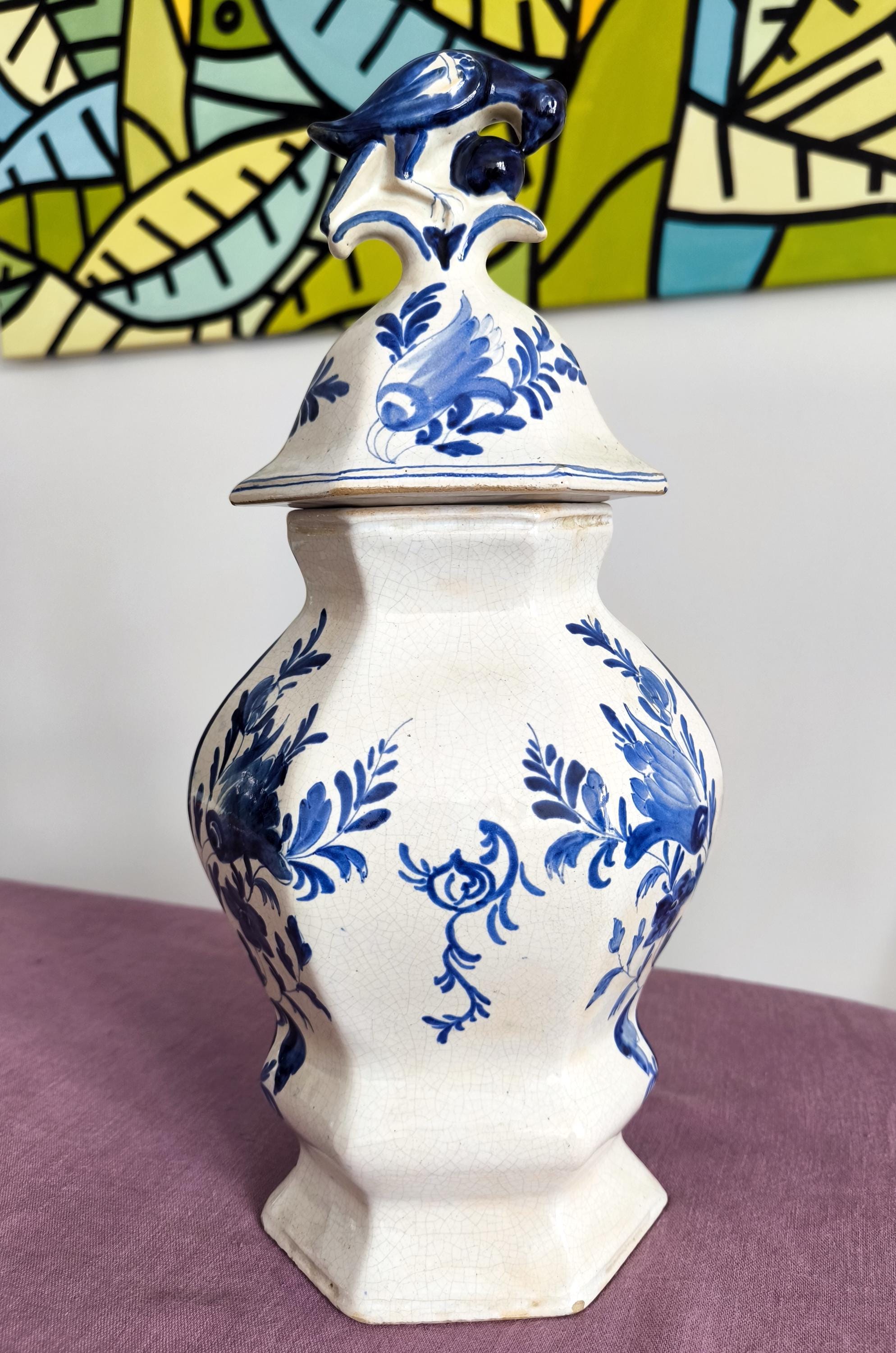 18th Century Delft Blue Vase by De Lampetkan LPK – Authentic Hand ...