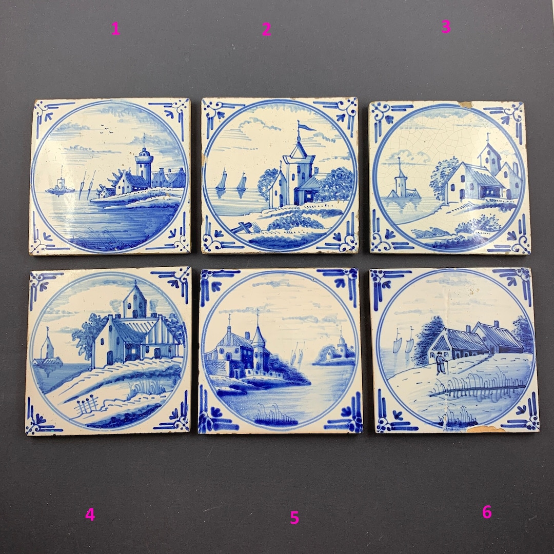 Antique 19th Century Delft Tile - Blue and White Tiles - Dutch Pottery ...