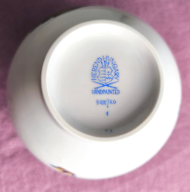 Herend Vase Rothschild Bird Handpainted Vase Herend Hungary Fine China ...