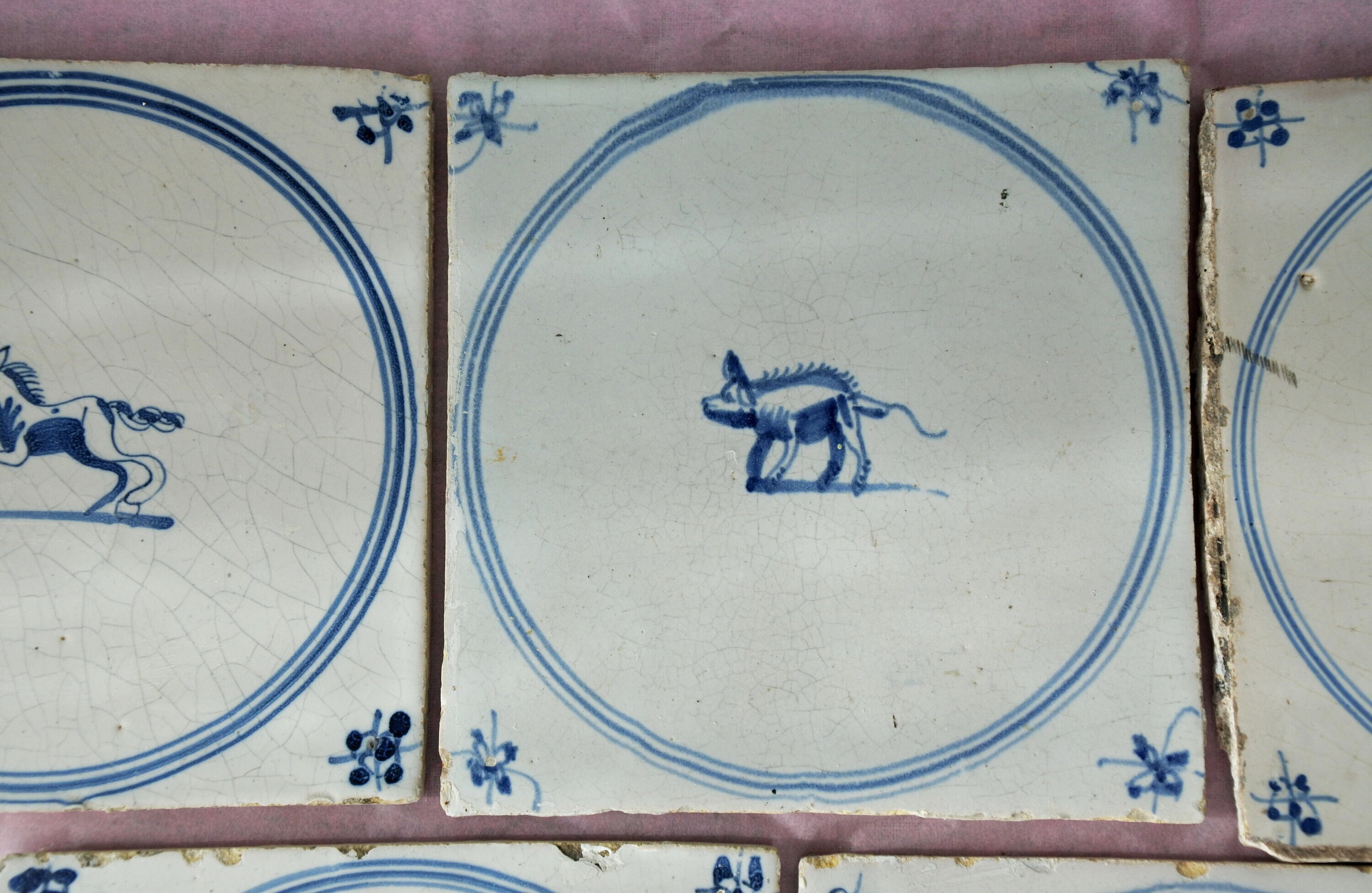 Antique 18th Century Delft Tile Blue and White Tiles Dutch Pottery ...