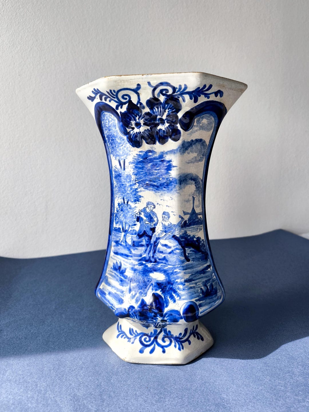 18th Century Delft Blue Vase by De Lampetkan LPK – Authentic Hand ...