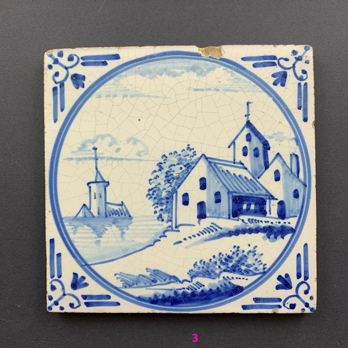 Antique 19th Century Delft Tile - Blue and White Tiles - Dutch Pottery ...