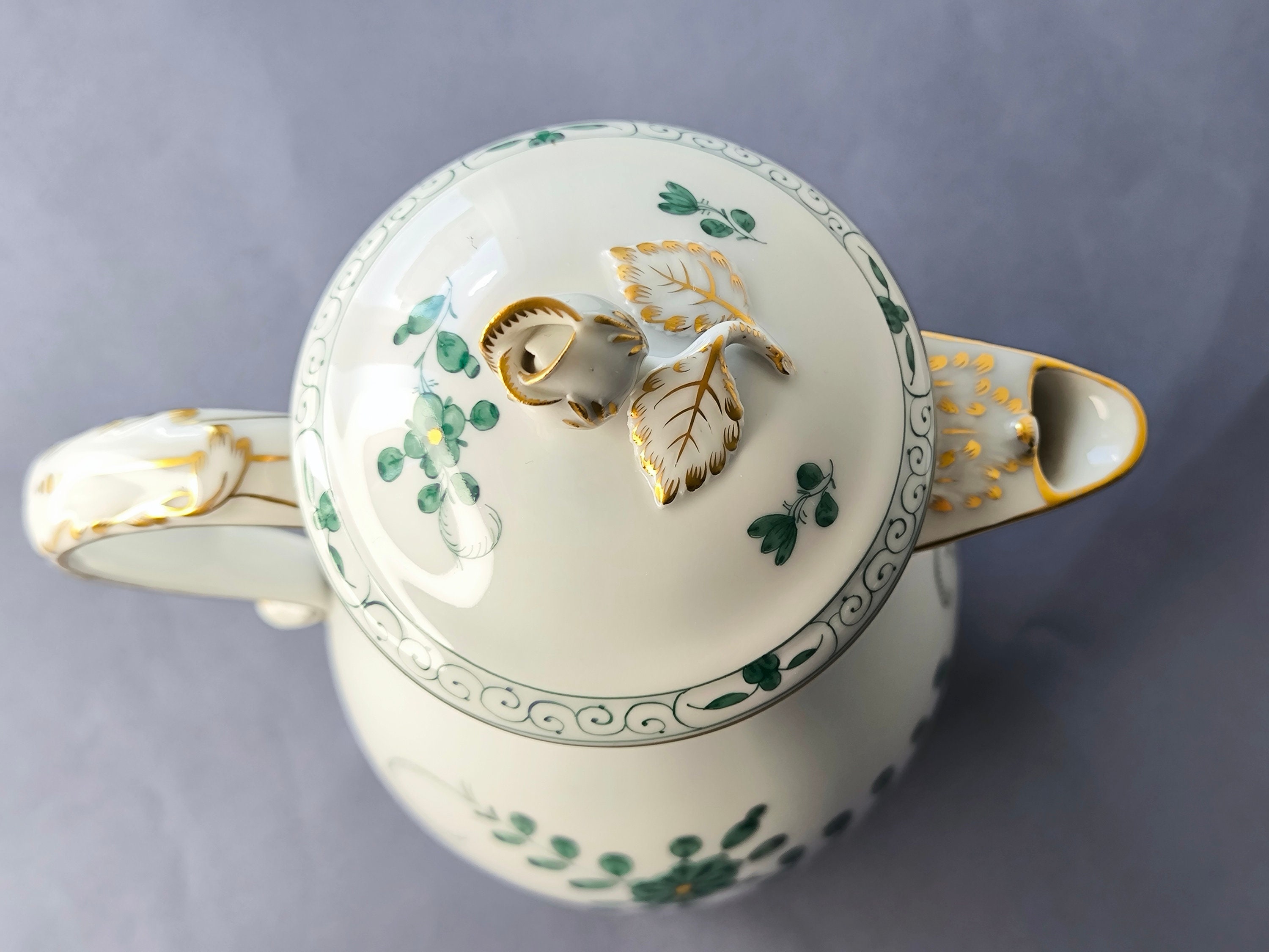 Meissen Porcelain Coffee Pot Blue Crossed Swords: Hand Painted ...