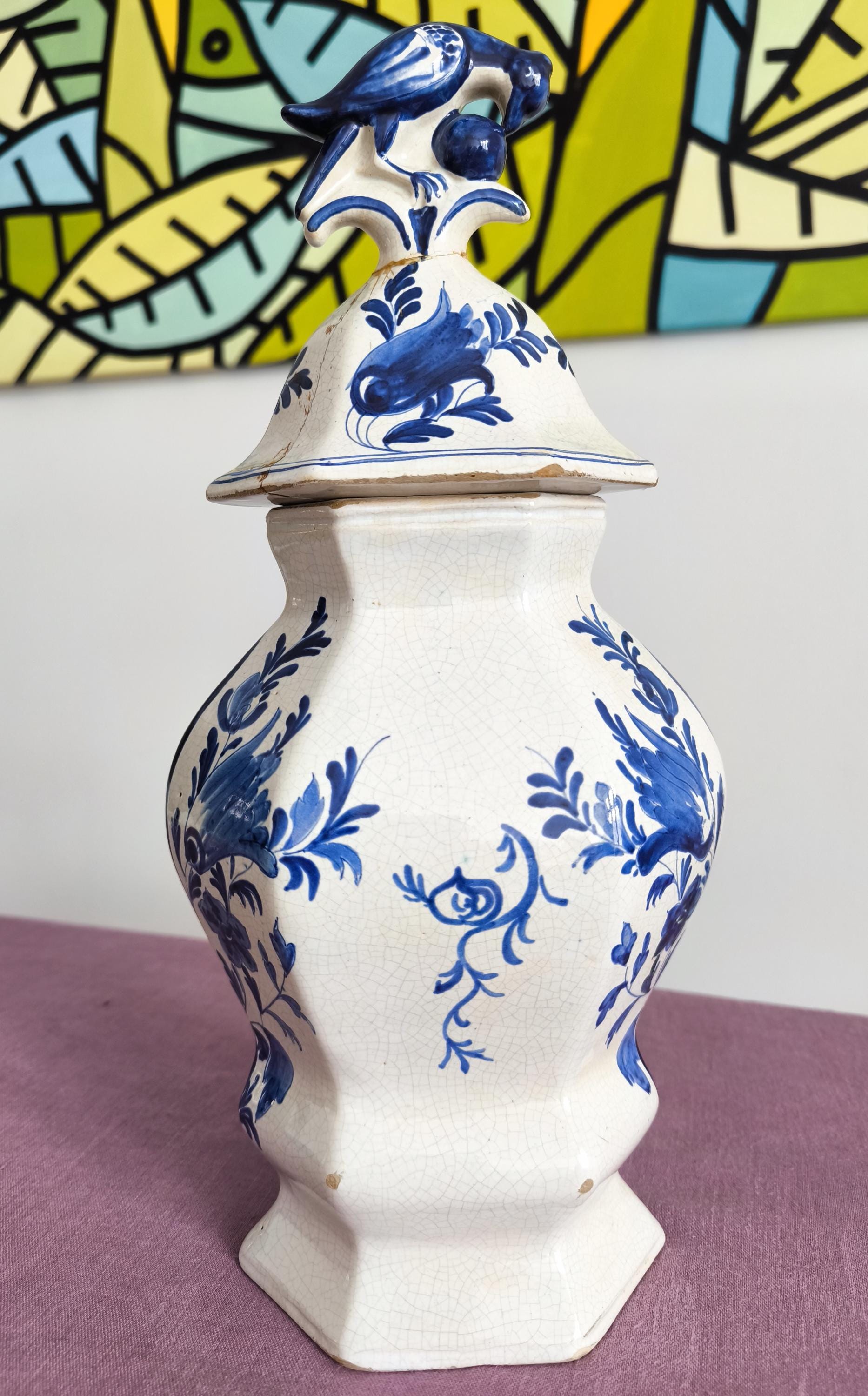 18th Century Delft Blue Vase by De Lampetkan LPK – Authentic Hand ...