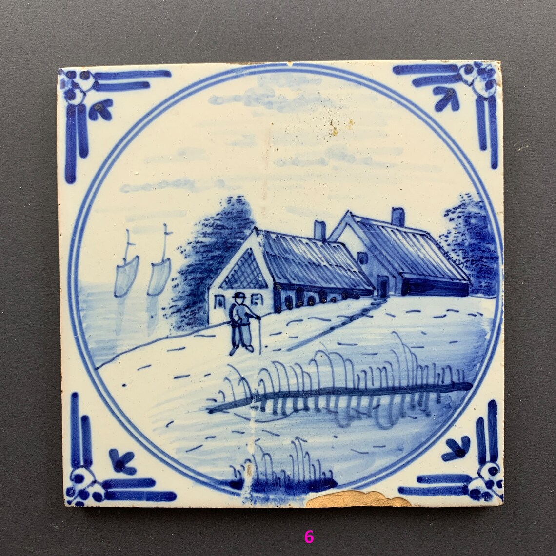 Antique 19th Century Delft Tile - Blue and White Tiles - Dutch Pottery ...