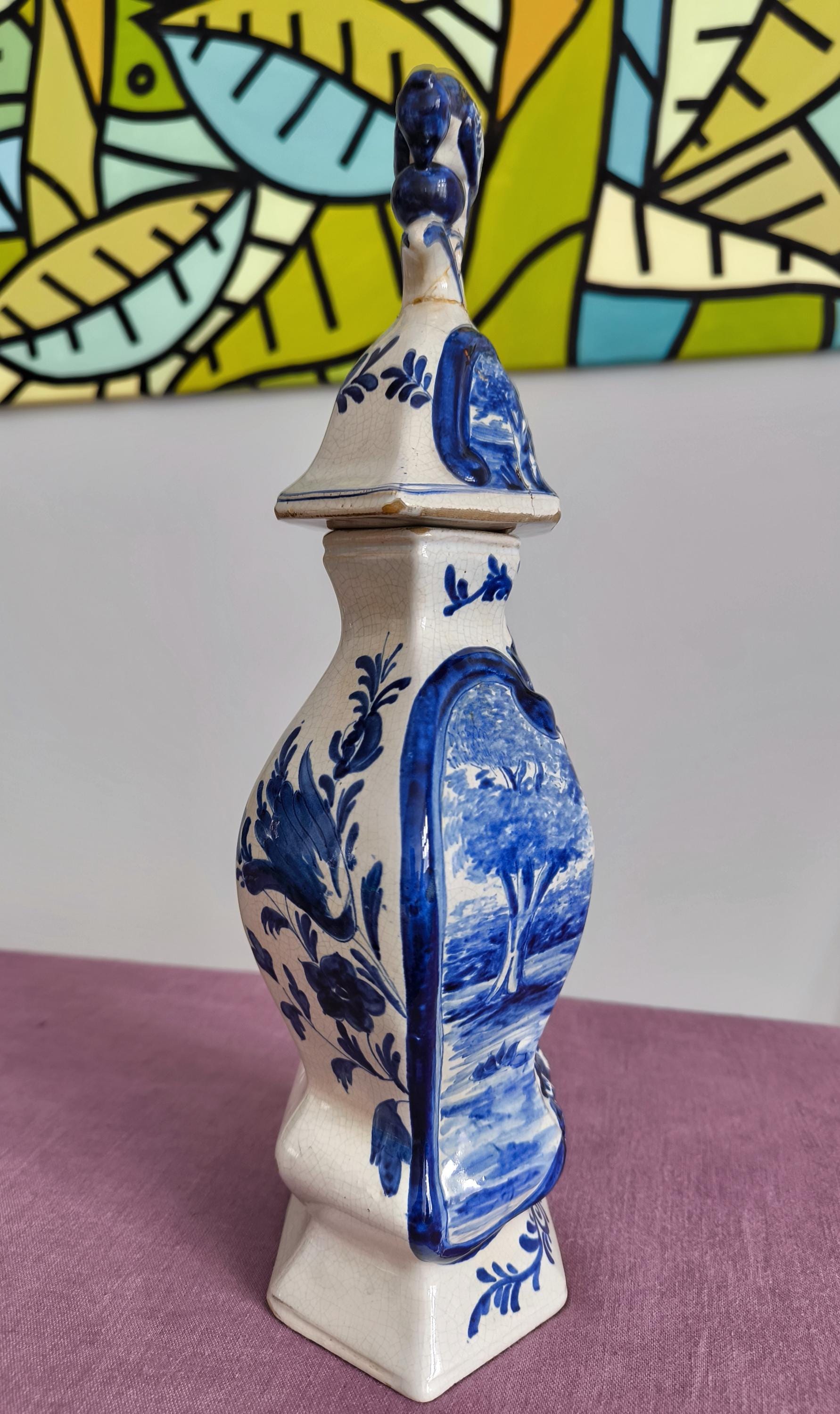 18th Century Delft Blue Vase by De Lampetkan LPK – Authentic Hand ...