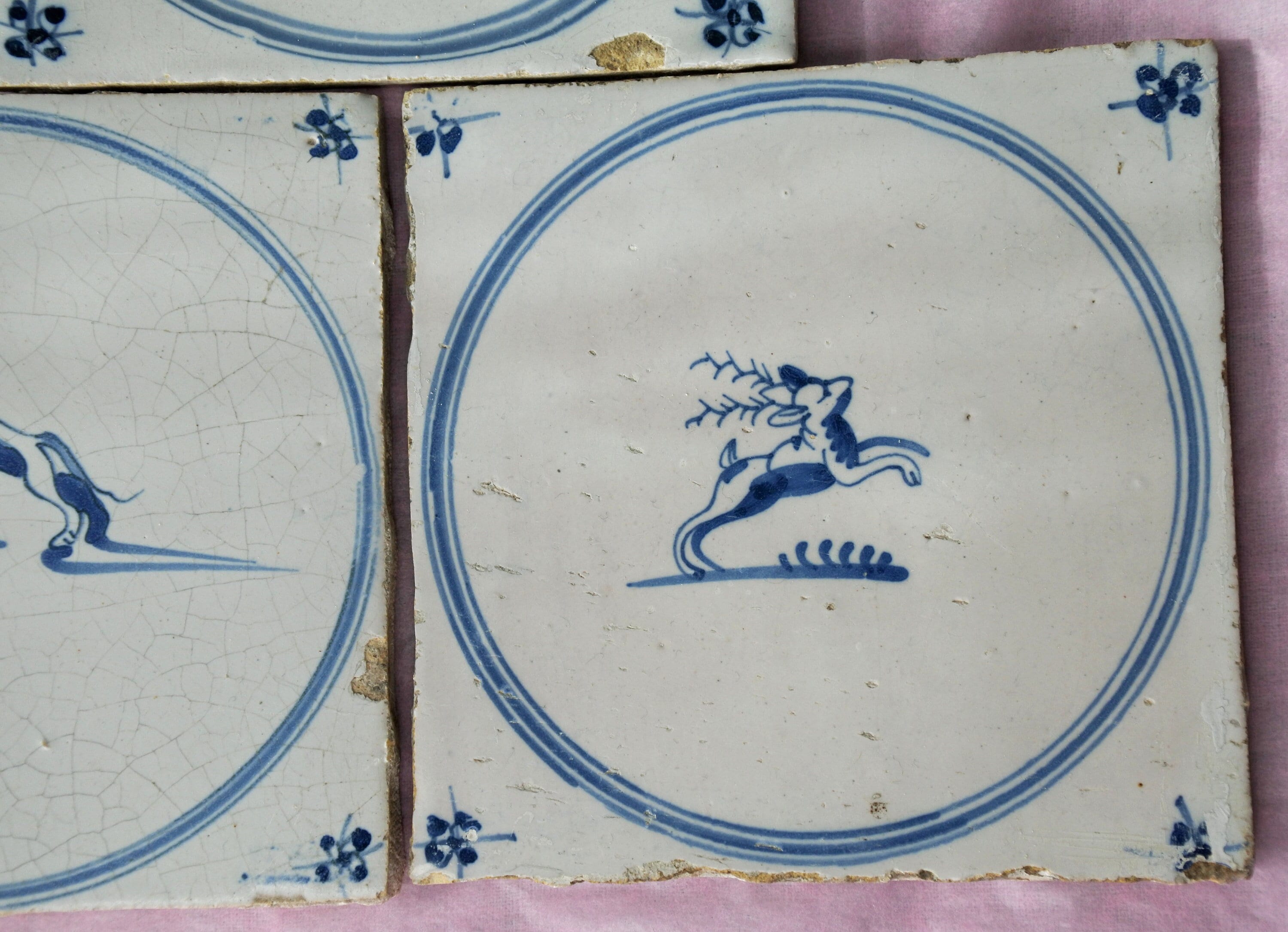 Antique 18th Century Delft Tile Blue and White Tiles Dutch Pottery ...