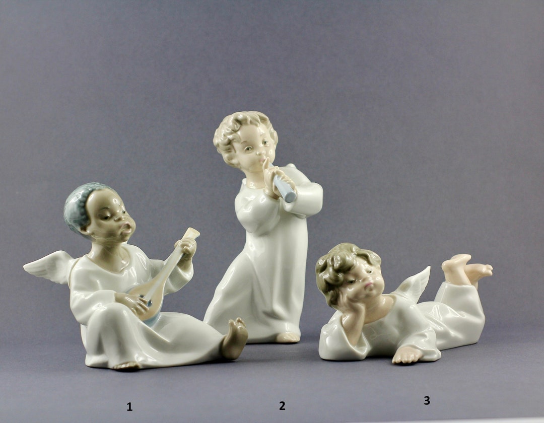 Vintage Lladro Angels Porcelain Figurines - Lladro Art Porcelain ...