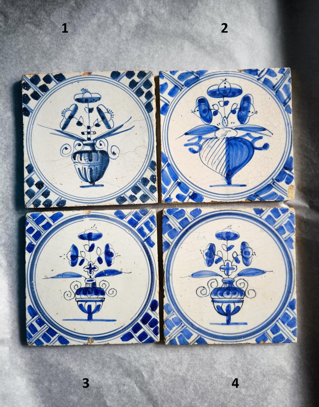 Antique 18th Century Delft Tile - Blue and White Tiles - Dutch Pottery ...