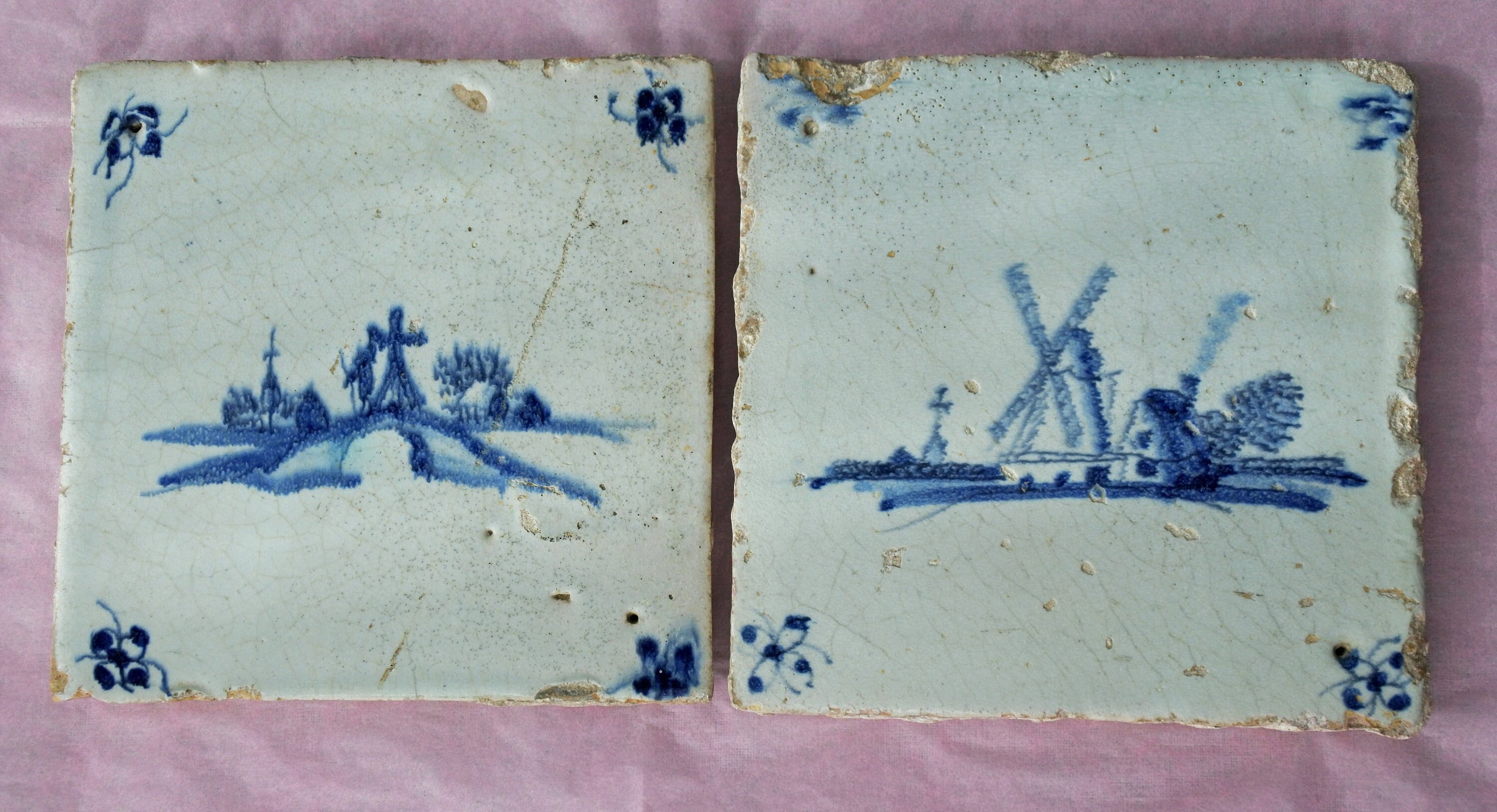 Antique 17th Century Delft Tile - Blue and White Tiles - Dutch Pottery ...