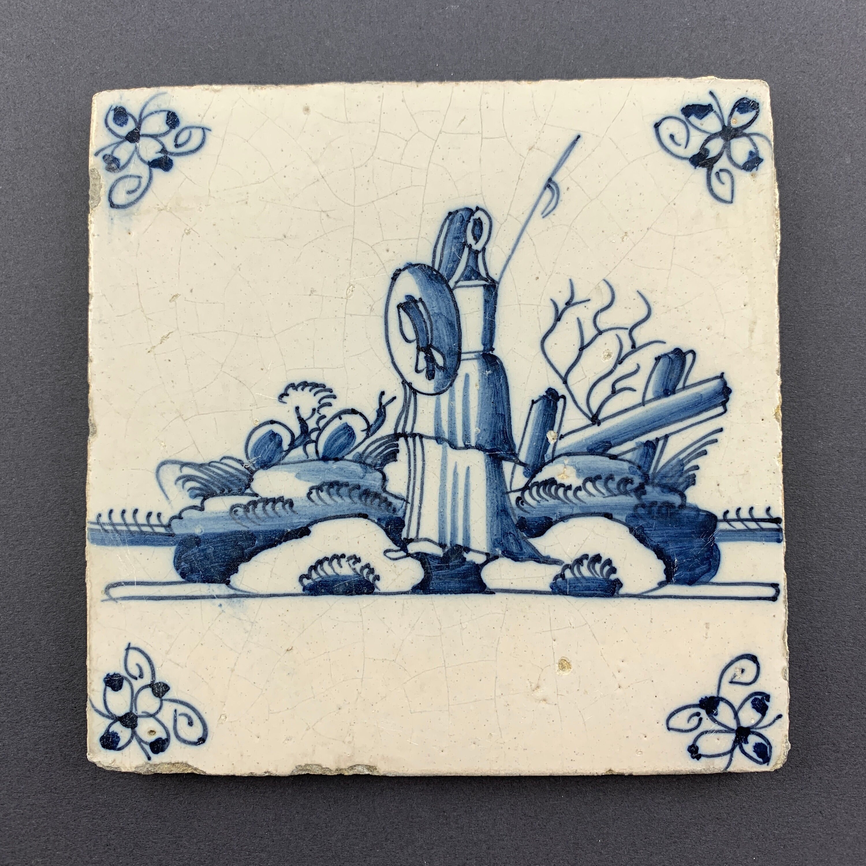Antique 18th Century Delft Tile Blue and White Tiles Dutch Pottery ...