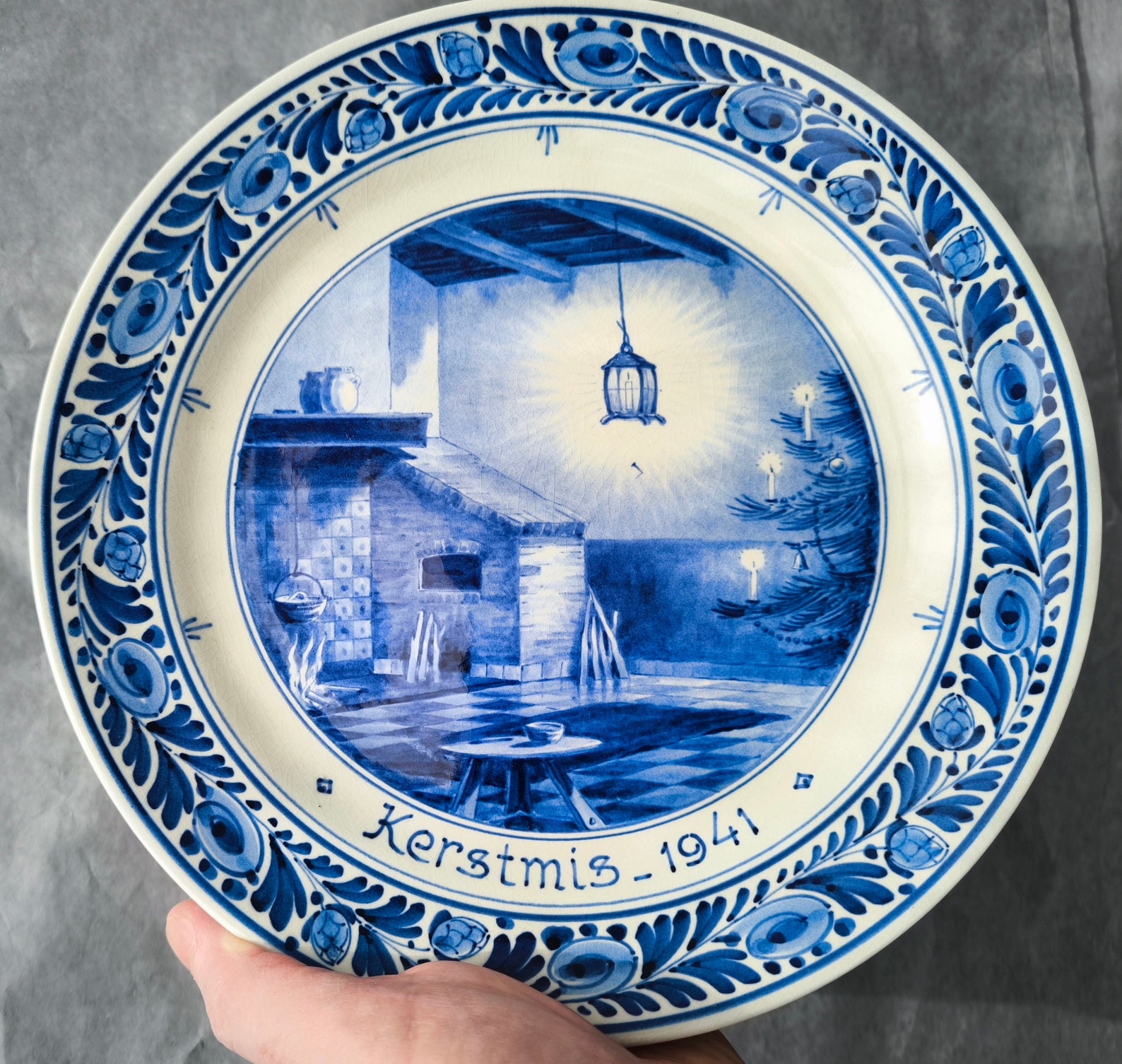 Royal Delft Blue Handpainted Plate 1941 - Collectible Delftware ...