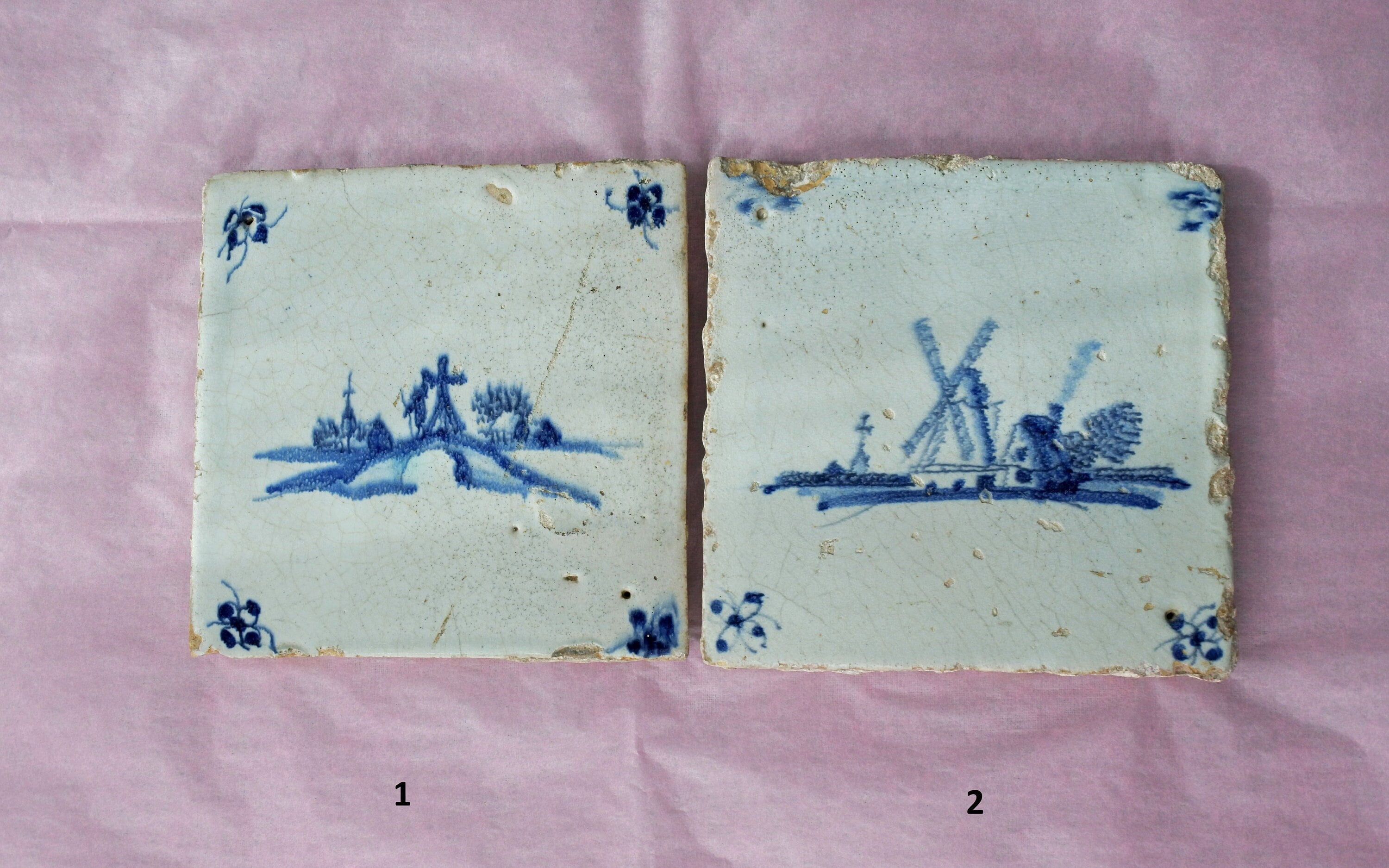 Antique 17th Century Delft Tile - Blue and White Tiles - Dutch Pottery ...